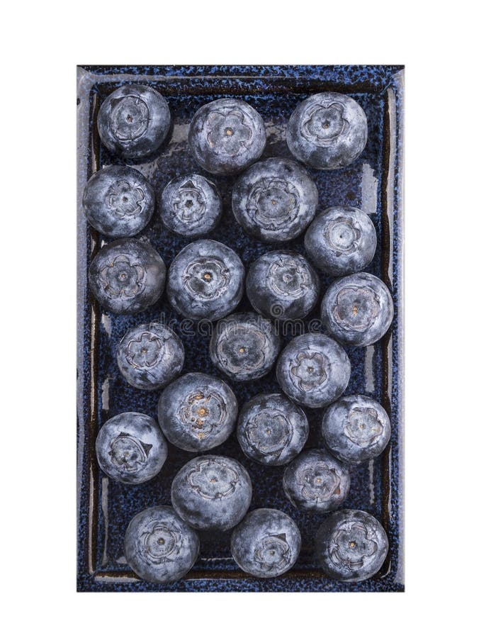 Blueberries on Blue Plate , Isolated Stock Photo - Image of berry ...
