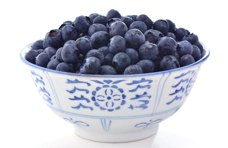 Blueberries in bowl stock image. Image of food, white - 32218769