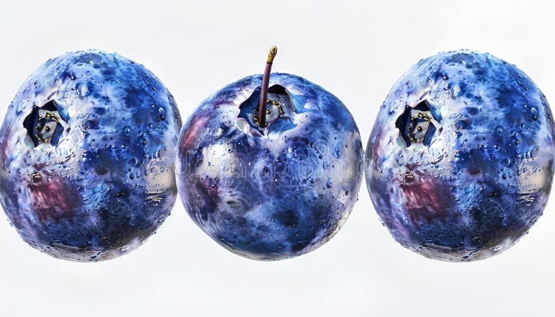 Blueberries Collection Set, Isolated. Blueberry with Leaves, Closeup ...