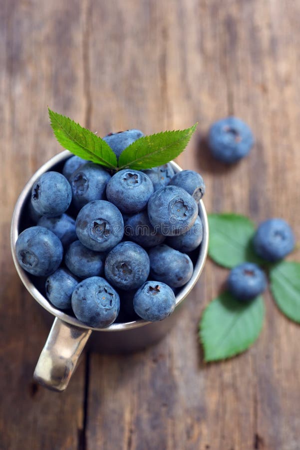 Blueberries in a cup stock photo. Image of food, huckleberry - 64620386