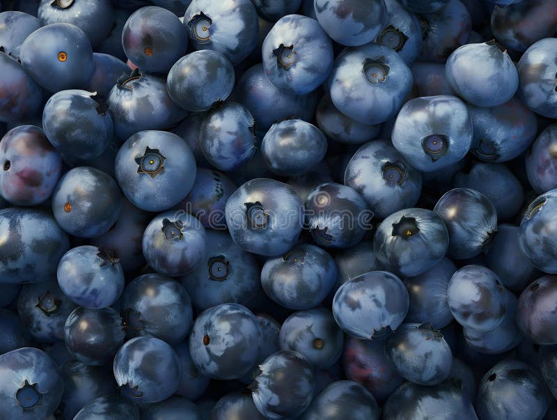 Blueberries on Fresh Blue Background - Ai Generated Stock Illustration ...