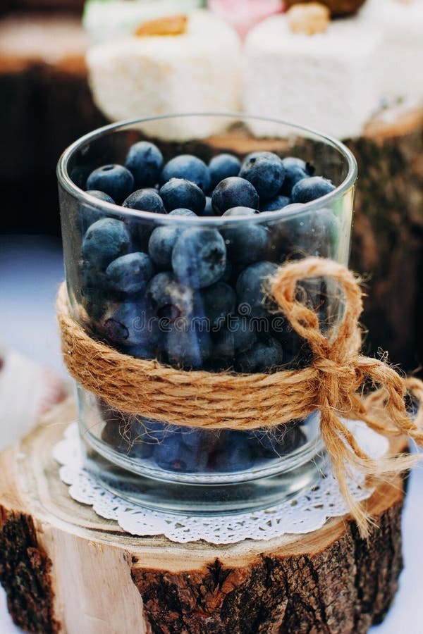 Blueberries Blueberries in a Glass Cup. Stock Image - Image of natural ...