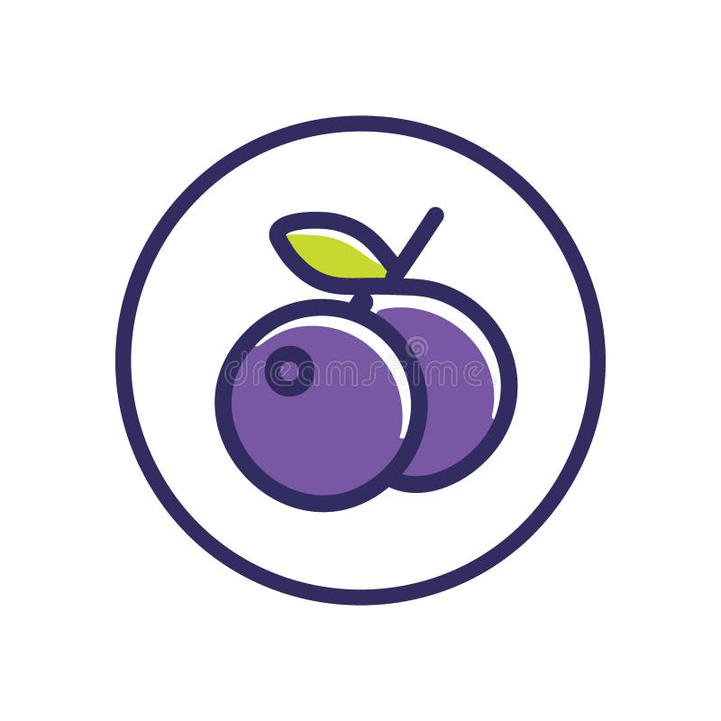 Blueberries Icon. Blueberries Icon, a Pair of Blueberries with a Single ...