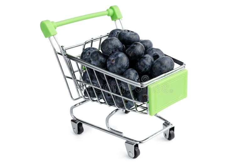 Blueberries in a Mini Supermarket Cart Stock Image - Image of berries ...