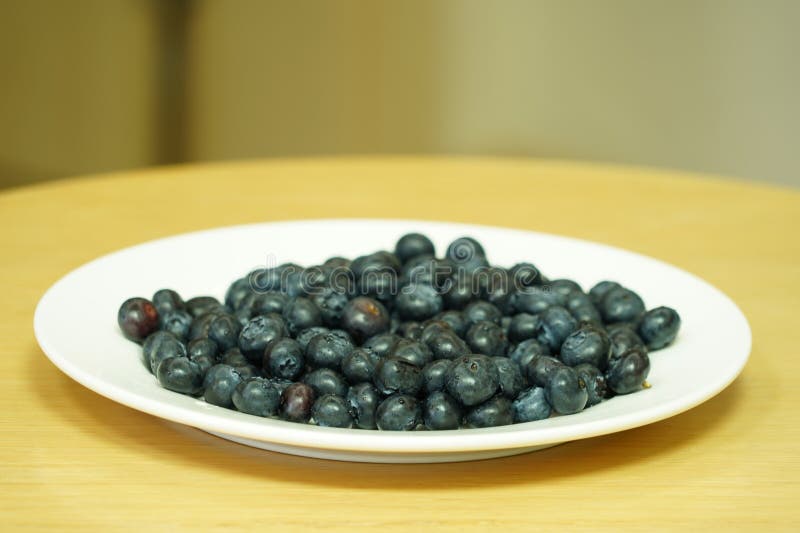 Blueberries in a Plate on the Table Stock Photo - Image of organic ...