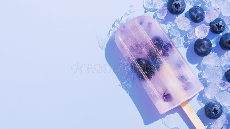Blueberries Popcicle on Gradient Pastel Background Stock Image - Image ...