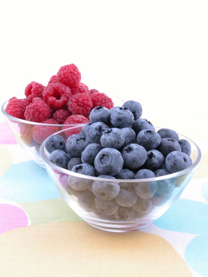 Blueberries and Raspberries Stock Image - Image of diet, bowl: 999257