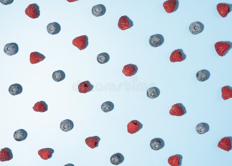 Blueberries and Raspberries Background Pattern Stock Photo - Image of ...