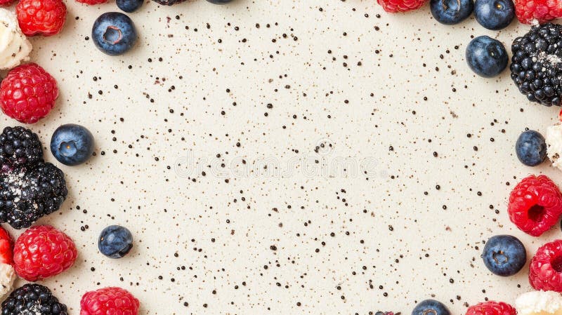 Blueberries, Blueberries, and Raspberries are Spread Out on a Sheet of ...