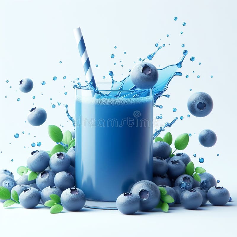 Blueberries Refreshment, Cool Drink. Illustration of Fresh and Healthy ...