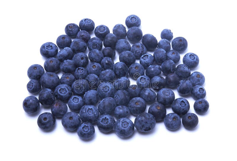 Blueberries Scattered on the White Background Stock Photo - Image of ...