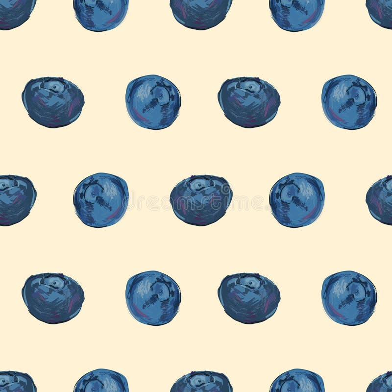 Blueberries Seamless Pattern. Healthy Natural Vitamin Food Stock ...