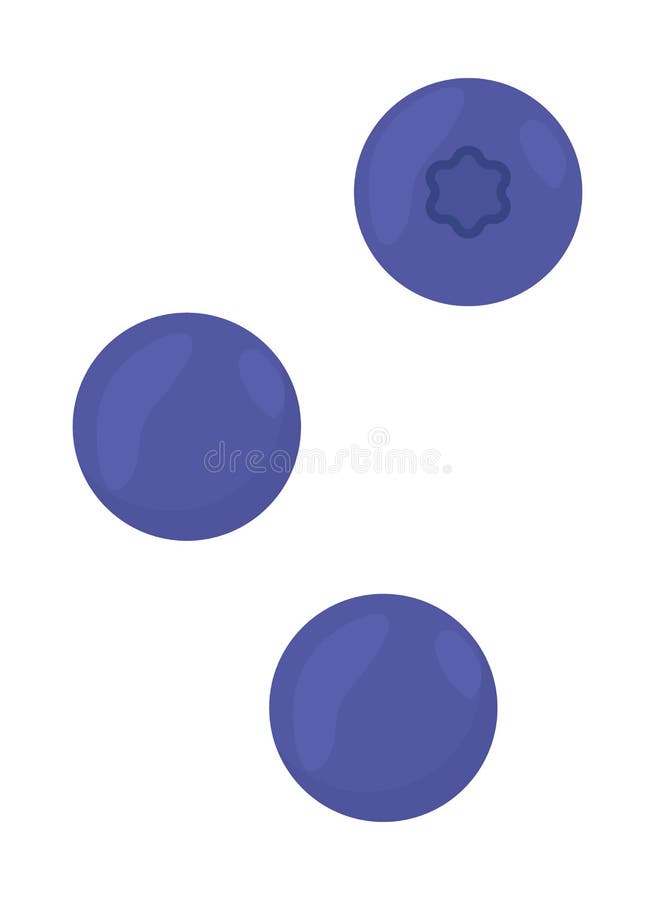 Blueberries Semi Flat Color Vector Objects Set Stock Vector ...