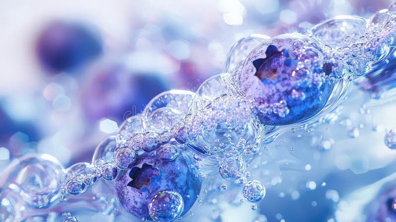 Blueberries Submerged, Bubbles, Refreshing Drink Stock Photo - Image of ...