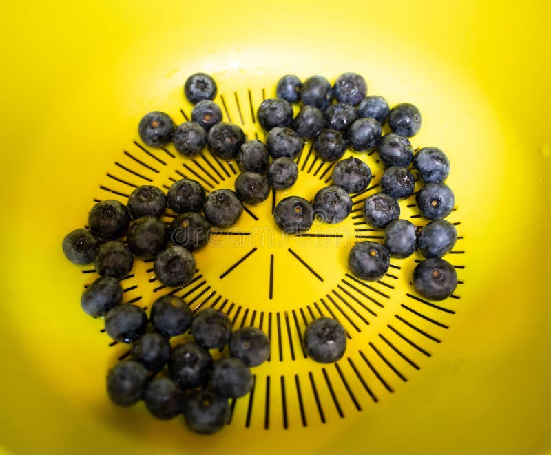 Blueberries on a Yellow Background Stock Photo - Image of fresh, food ...
