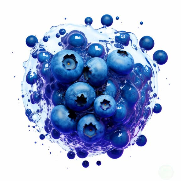 Blueberry Algorithmic Art on White Background Stock Illustration ...