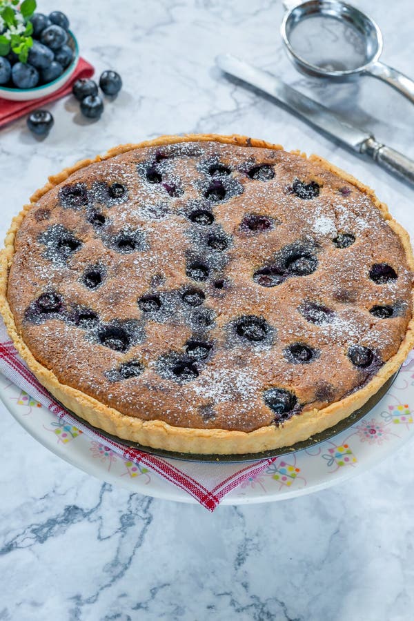 Blueberry and almond tart stock photo. Image of history - 149555588