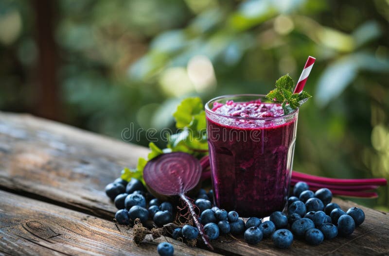 Blueberry and Beet Juice Smoothie Stock Photo - Image of fresh ...