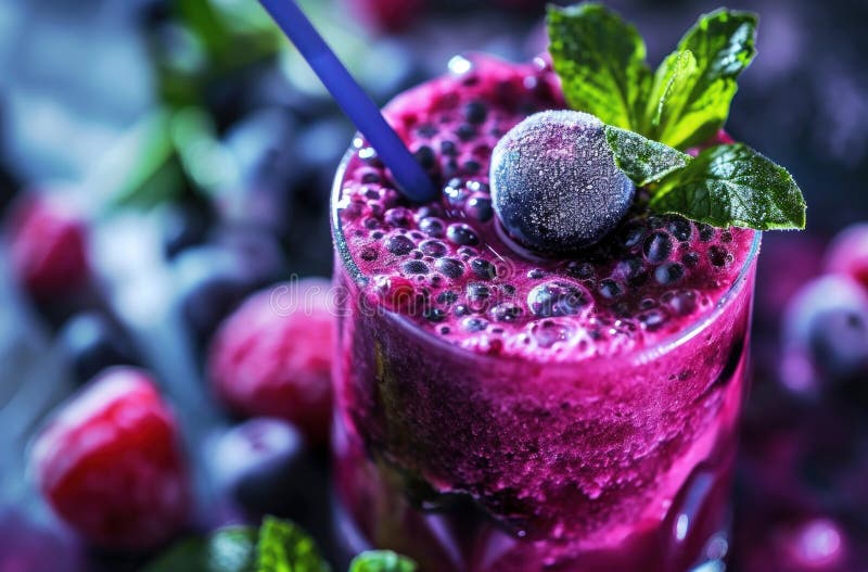 Blueberry and Beet Juice Smoothie Stock Image - Image of blueberry ...