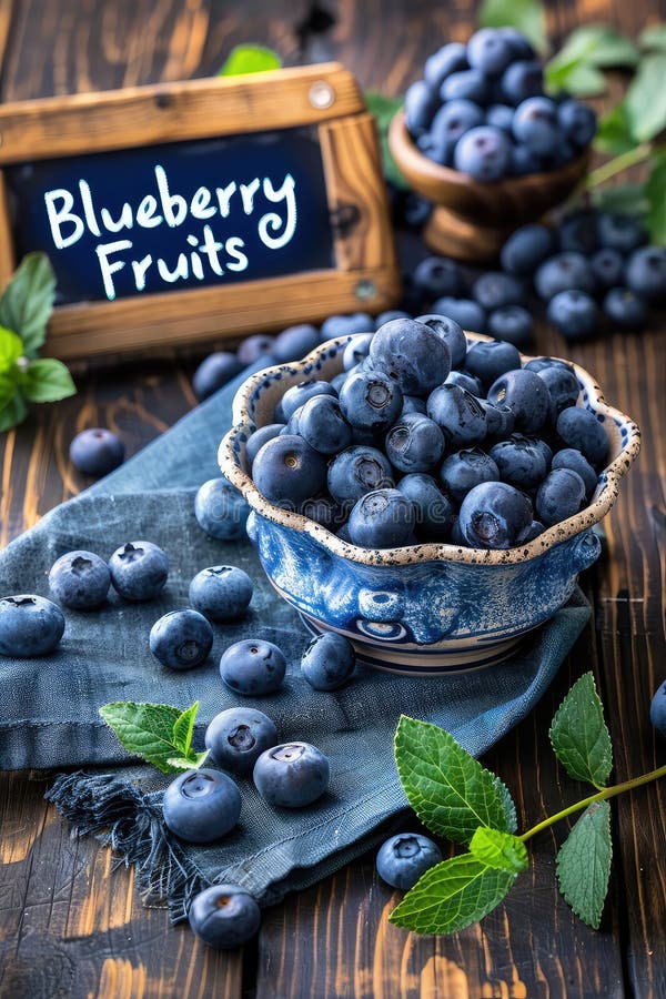 Blueberry Berries and Supplement Capsules on the Table. Selective Focus ...