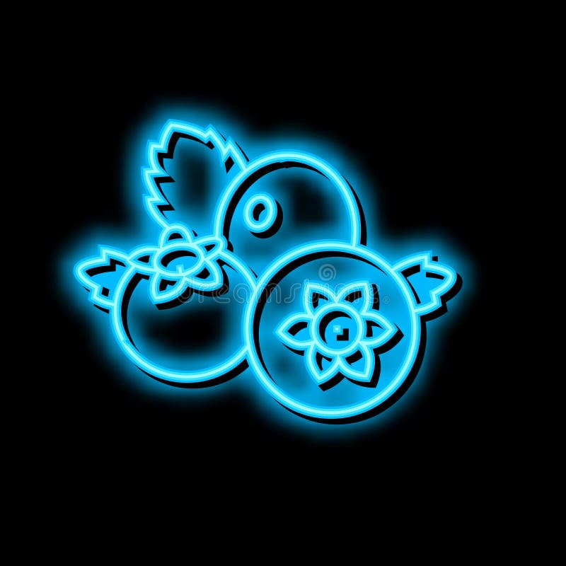 Blueberry Berry Neon Glow Icon Illustration Stock Vector - Illustration ...