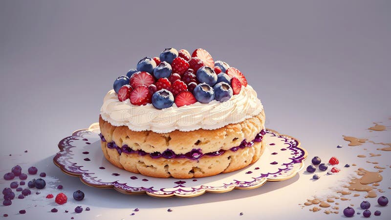 Blueberry Biscuit Delight.AI Generated Stock Illustration ...