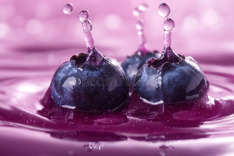 Blueberry Burst: a Close-up of Blueberries Bursting with Juice, Vibrant ...