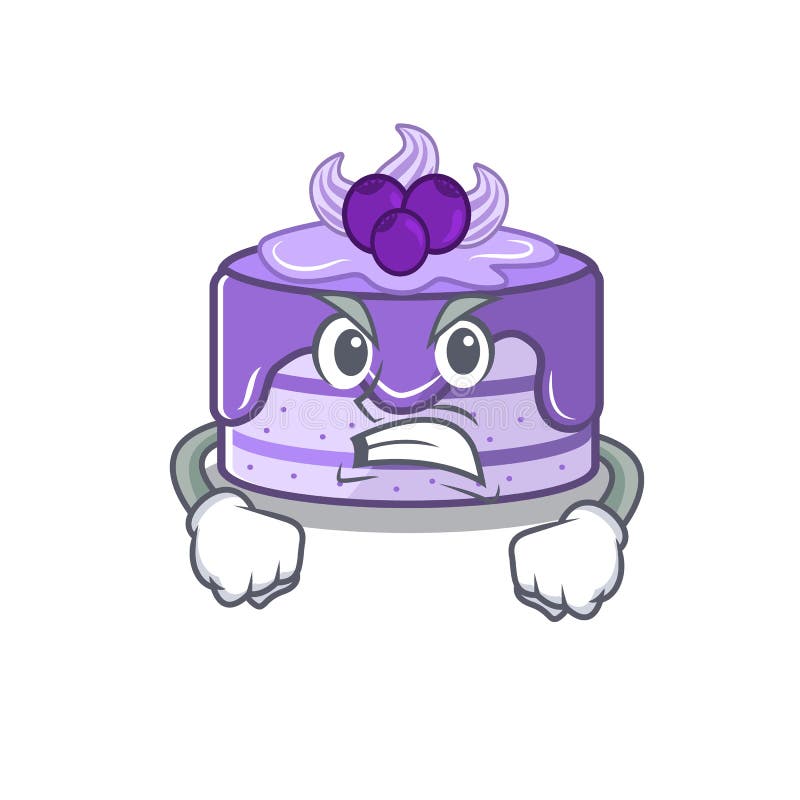 Blueberry Cake Cartoon Character Style Having Angry Face Stock Vector ...