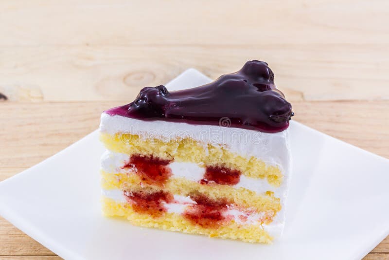 Blueberry cake slice. stock image. Image of dessert, gourmet - 69075067