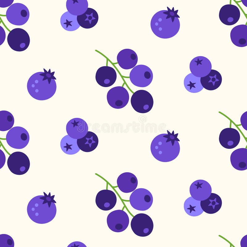 Blueberry Cartoon Seamless Pattern Background Stock Illustration ...