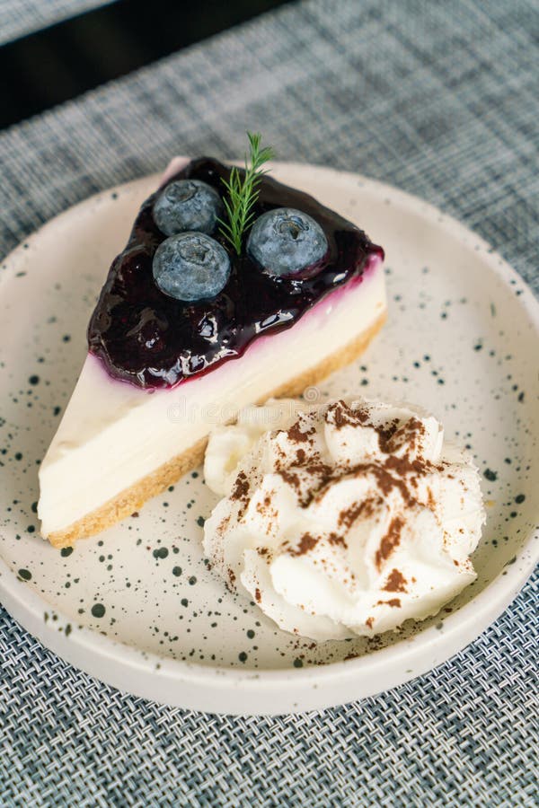 Blueberry Cheese Cake on Plate Stock Photo - Image of cake, freshness ...