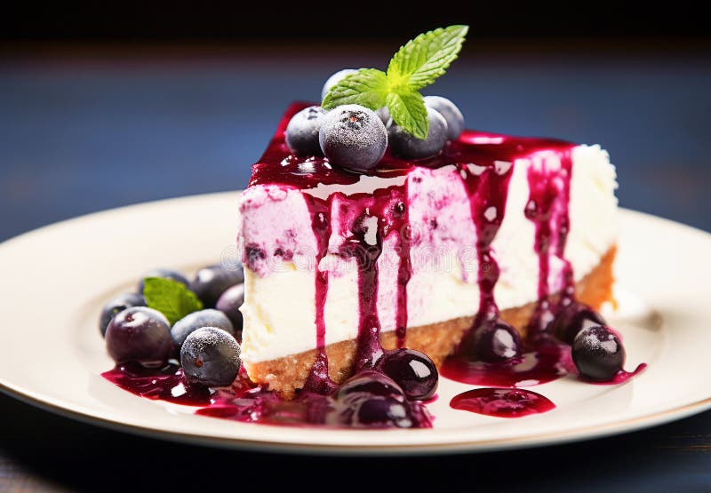 Blueberry Cheesecake Pie stock illustration. Illustration of classic ...