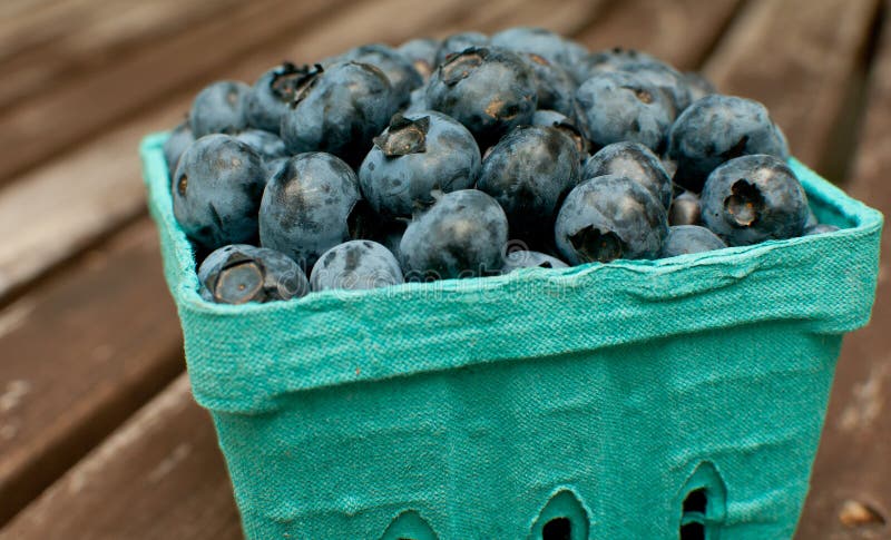 Blueberry Container on the Table Stock Photo - Image of harvest ...