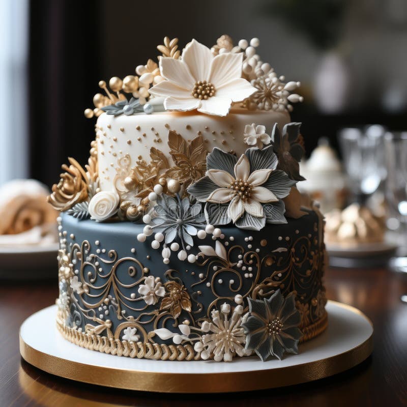 Blueberry Currant Crimson Cake. Close-up Side View Stock Photo - Image ...