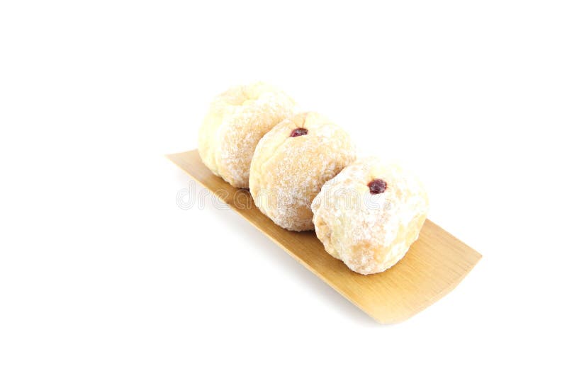 Blueberry Donuts on Bamboo Dish. Stock Photo - Image of glazed, cream ...