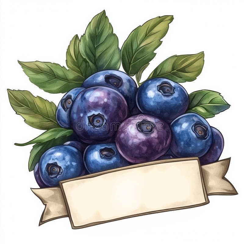 Blueberry Flavor Label Design, Fruit Jam Label Design, Copy Space on ...