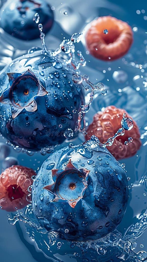 A Blueberry is Floating in the Water Stock Photo - Image of donut ...