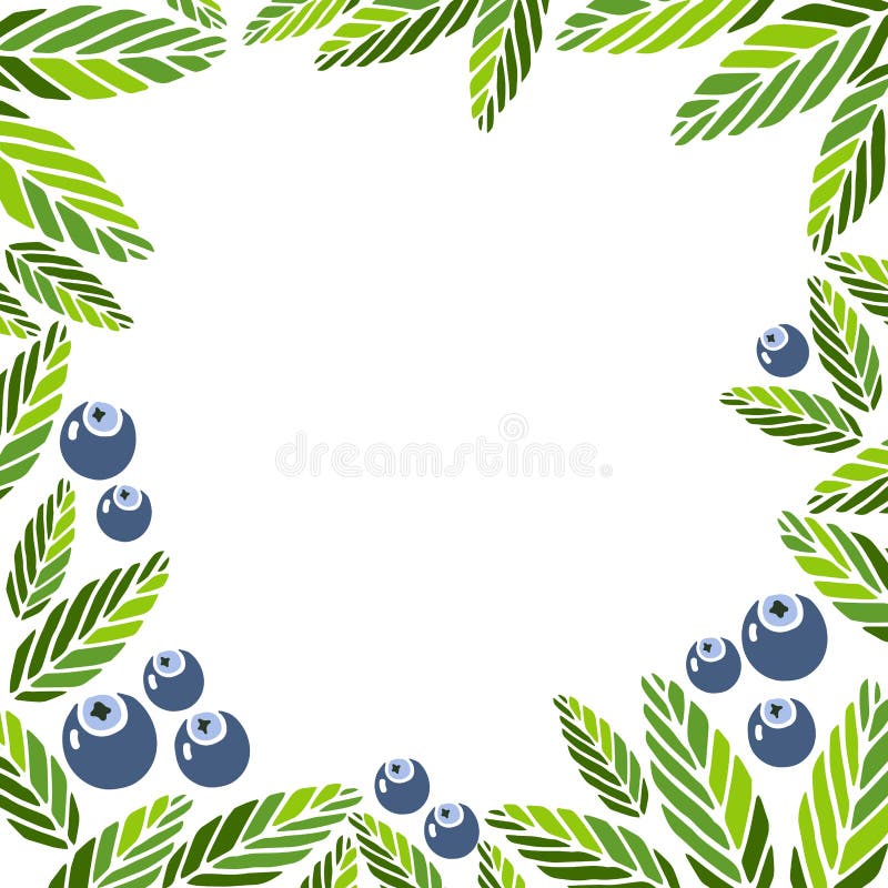 Blueberry frame stock vector. Illustration of leaf, design - 29473120