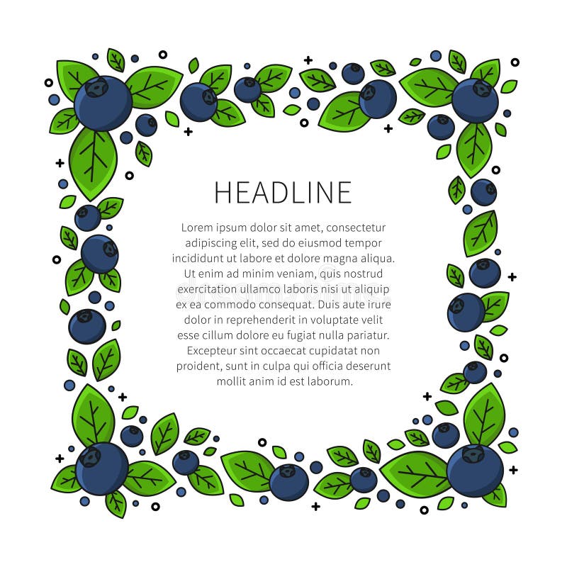 Blueberry Frame with Sample Text Creative Concept Stock Vector ...