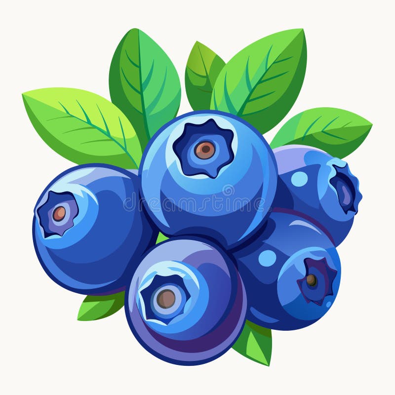 Blueberry Fruit Simple Blueberry Fruit Cute Repeat Illustration Stock ...