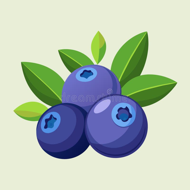 Blueberry Fruit Simple Blueberry Fruit Cute Repeat Illustration Stock ...
