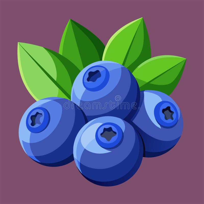 Blueberry Fruit Simple Blueberry Fruit Cute Repeat Illustration Stock ...