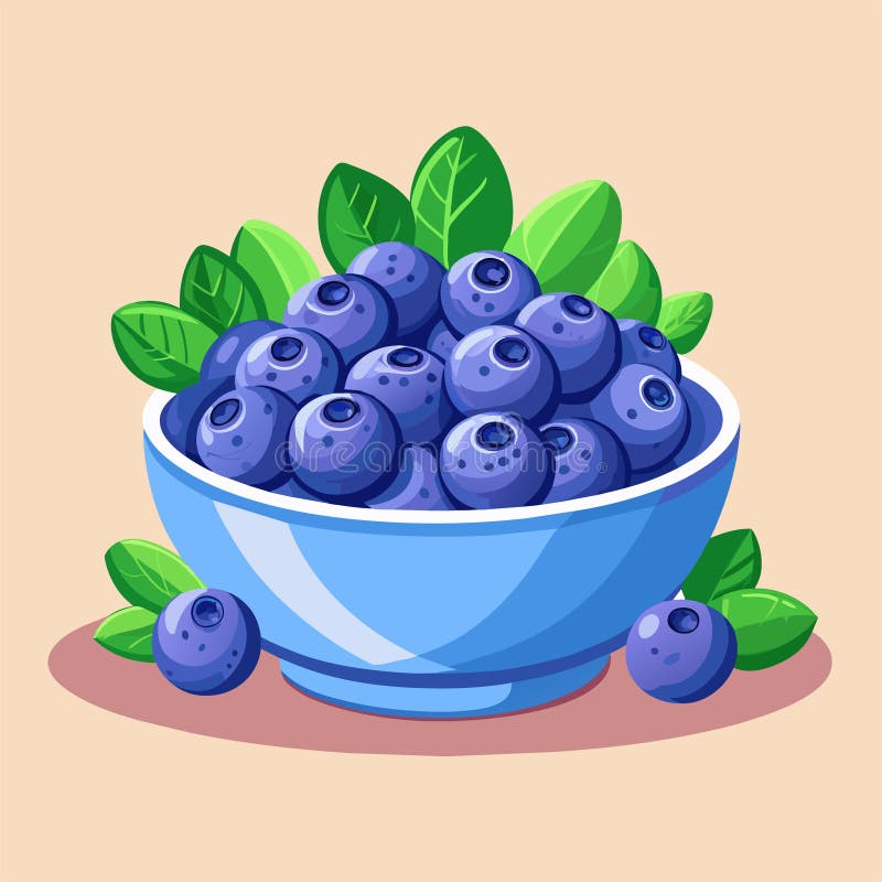 Blueberry Fruit Simple Blueberry Fruit Cute Repeat Illustration Stock ...