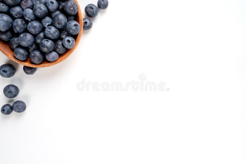 Blueberry Fruit Top View Isolated on a White Background, Flat Lay ...