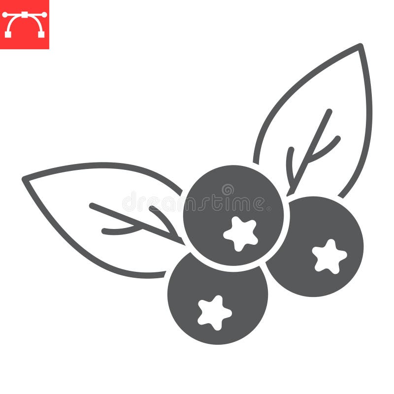 Blueberry glyph icon stock illustration. Illustration of graphic ...
