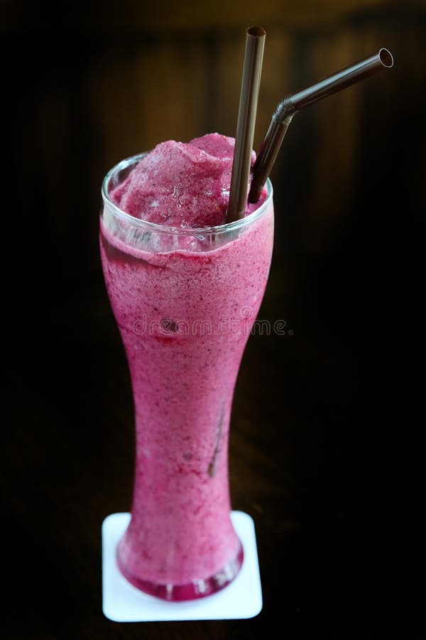 Blueberry Ice Blended on Black Background Stock Image - Image of eating ...