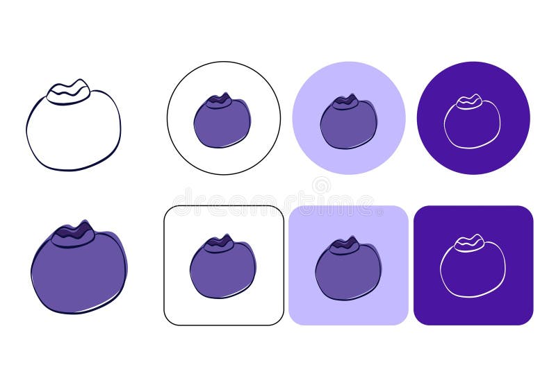 Blueberry Icon Logo Set. Vector Graphic Line Illustration on ...