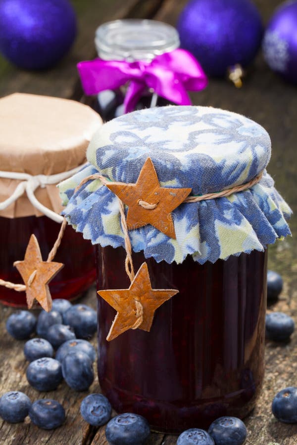 Blueberry Jelly, Christmas Gift Stock Image - Image of homemade, star ...