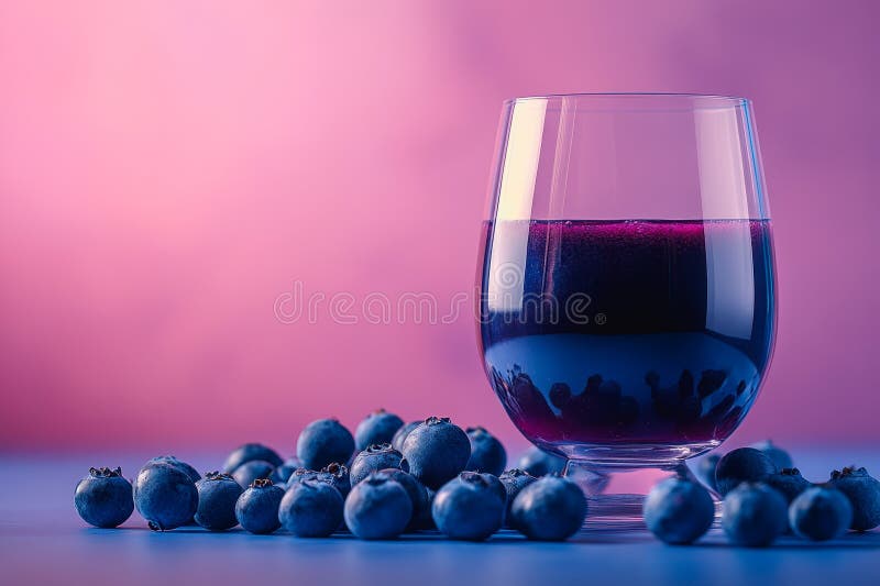 Blueberry Juice in Glass with Smooth Gradient Background Stock Photo ...