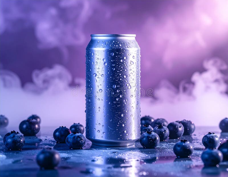 Blueberry Juice in Stainless Can with Premium Look Stock Illustration ...